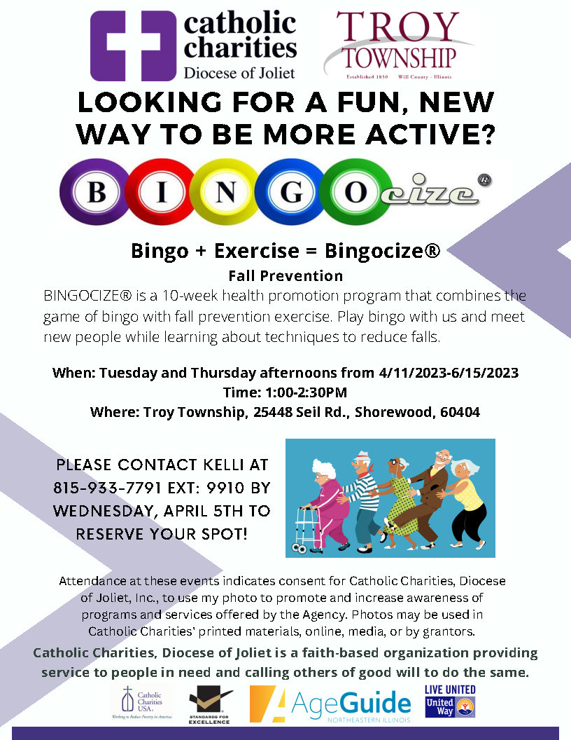 Bingocize 1pm – 2:30pm – Troy Township